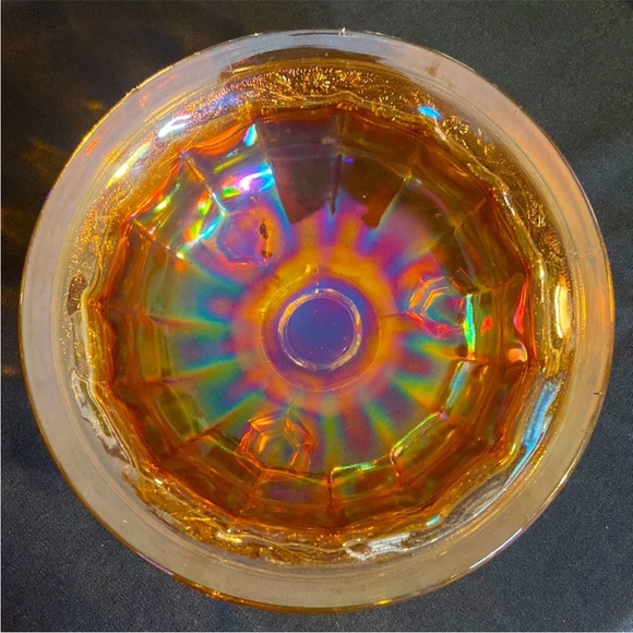 Imperial Glass | Accents | Antique Imperial Marigold Floral Optic ...